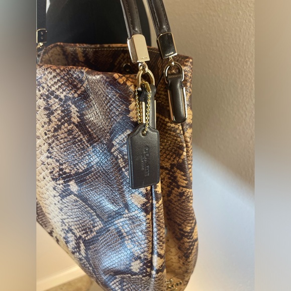 Coach | Bags | Nwt Coach Snake Phoebe Embossed Leather Shoulder Tote ...